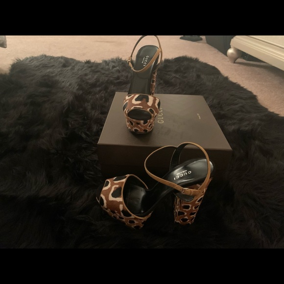 Gucci | Shoes | Gucci Platform Animal Print Cow Hair Leather | Poshmark